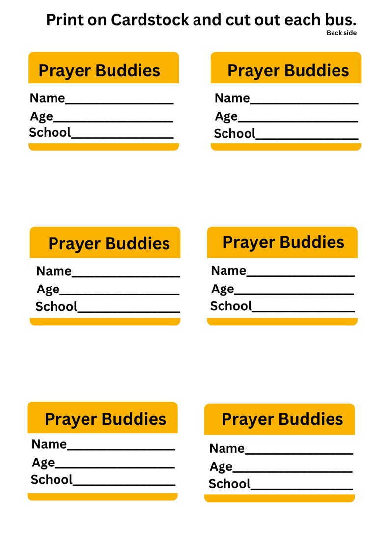 Prayer Buddies: Daily Prayer Cards- Resource for Children's-prayer ...