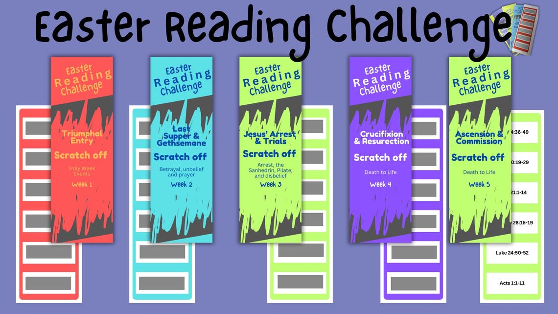 Easter Story Reading Challenge for Kids | Printable Bible Activity ...