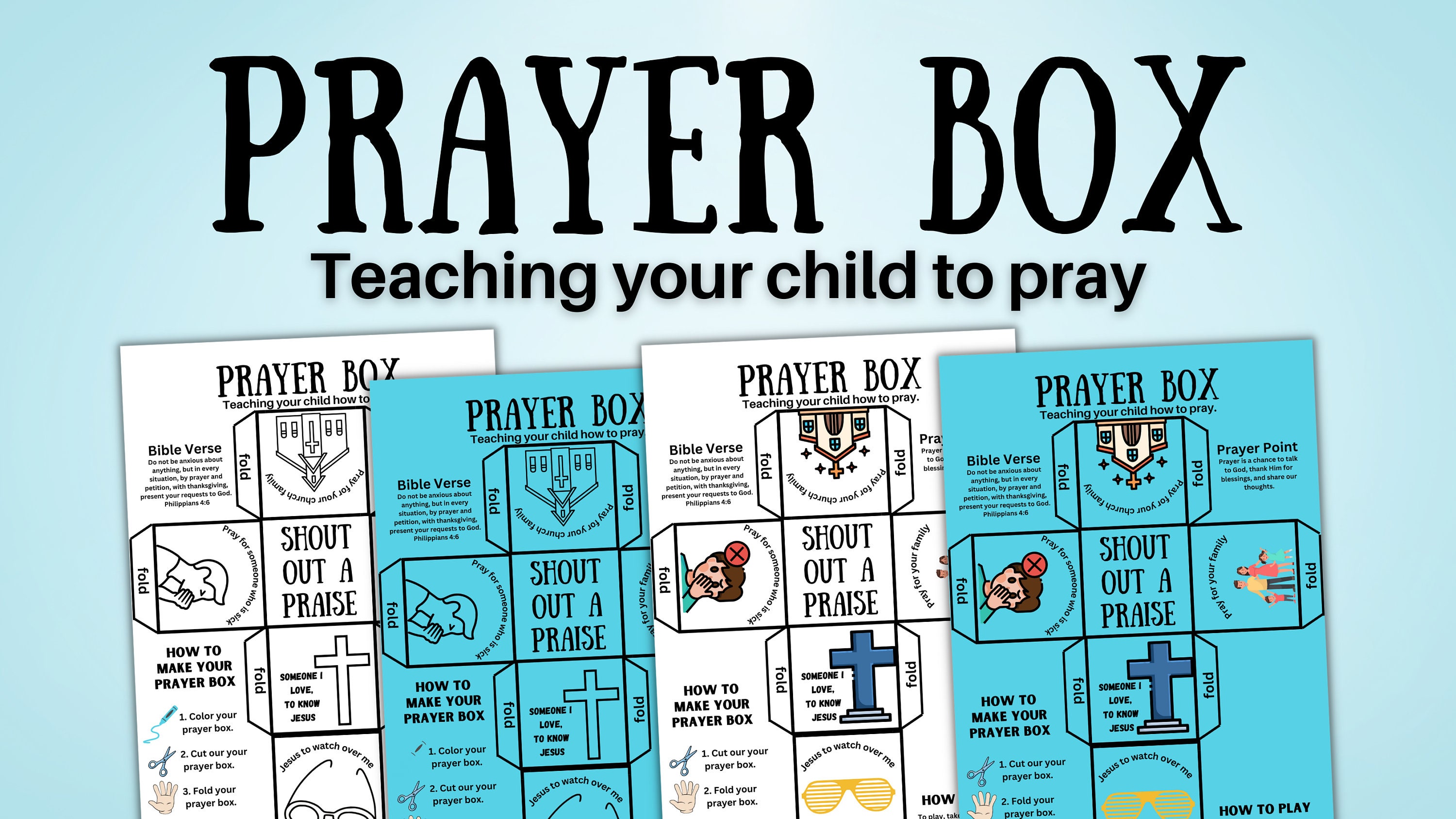 Prayer Cube-color Your Own Options or an In-color Page Options, for ...