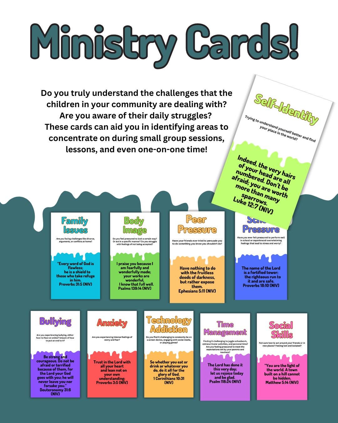 Ministry Cards for Kids | Kids Ministry Cards | Life Skills for Peer ...