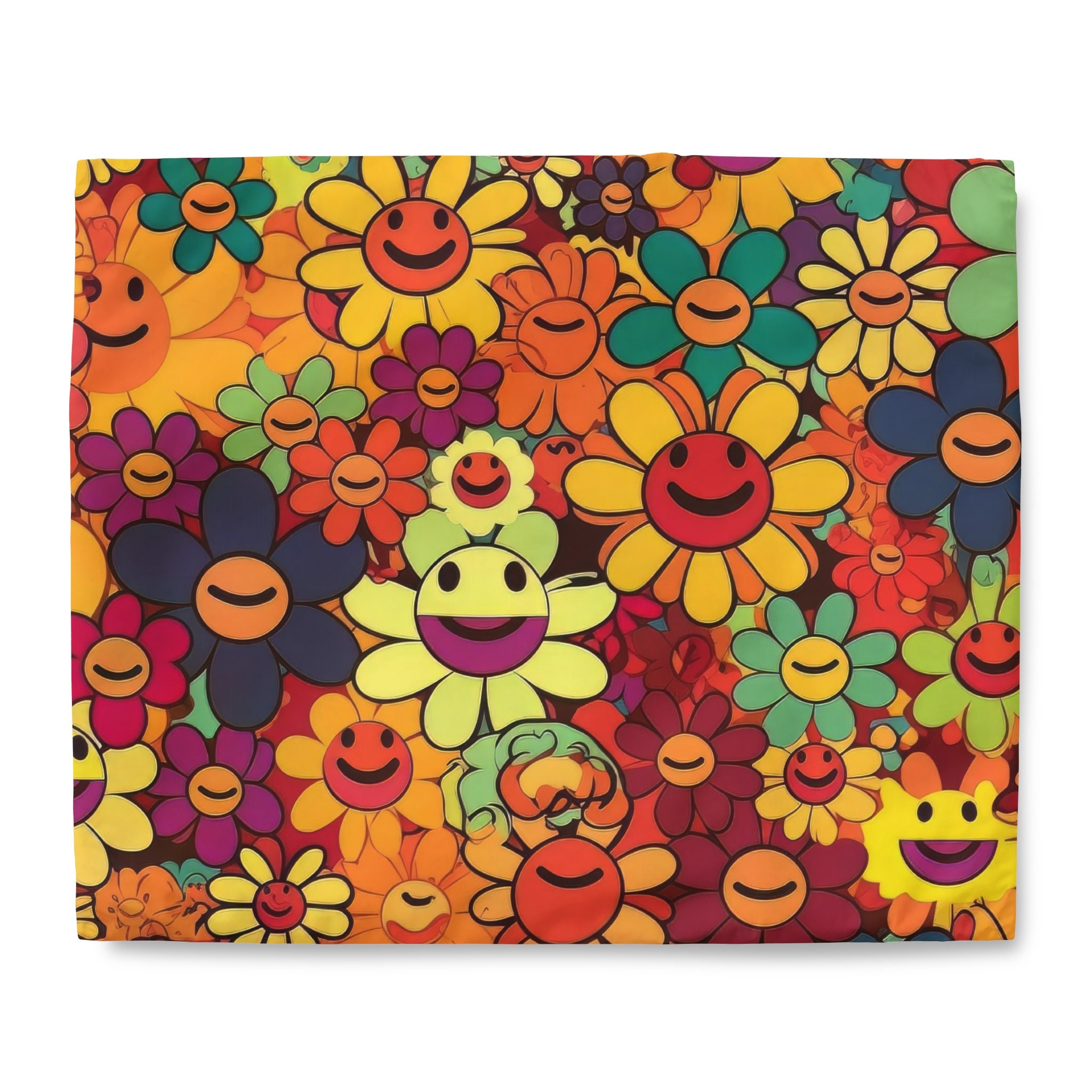 Smiley Faces Duvet Cover - Smiley Faces Comforter - Hippie Comforter ...