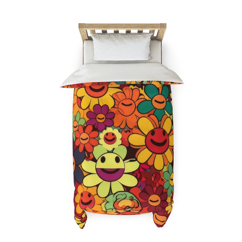 Smiley Faces Duvet Cover Smiley Faces Comforter Hippie Comforter Groovy ...