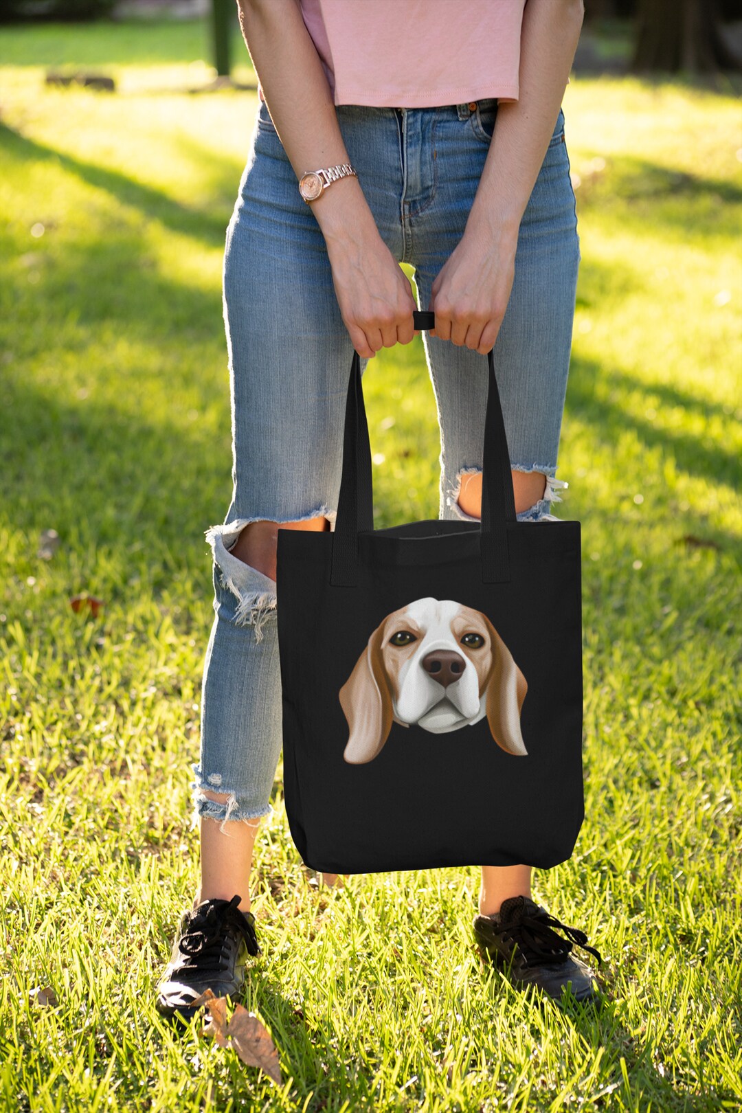 Beagle Face Tote Bag Beagle Face Black Tote Shopping Tote - Etsy