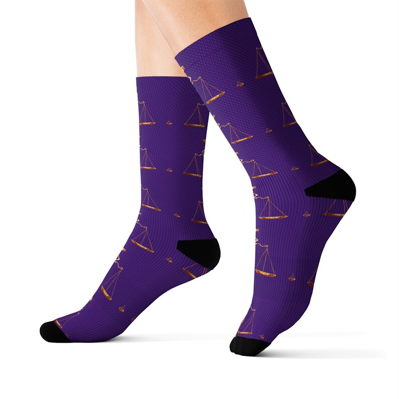 Lawyer Socks Purple Scales of Justice Attorney Gift Silly Socks Law ...