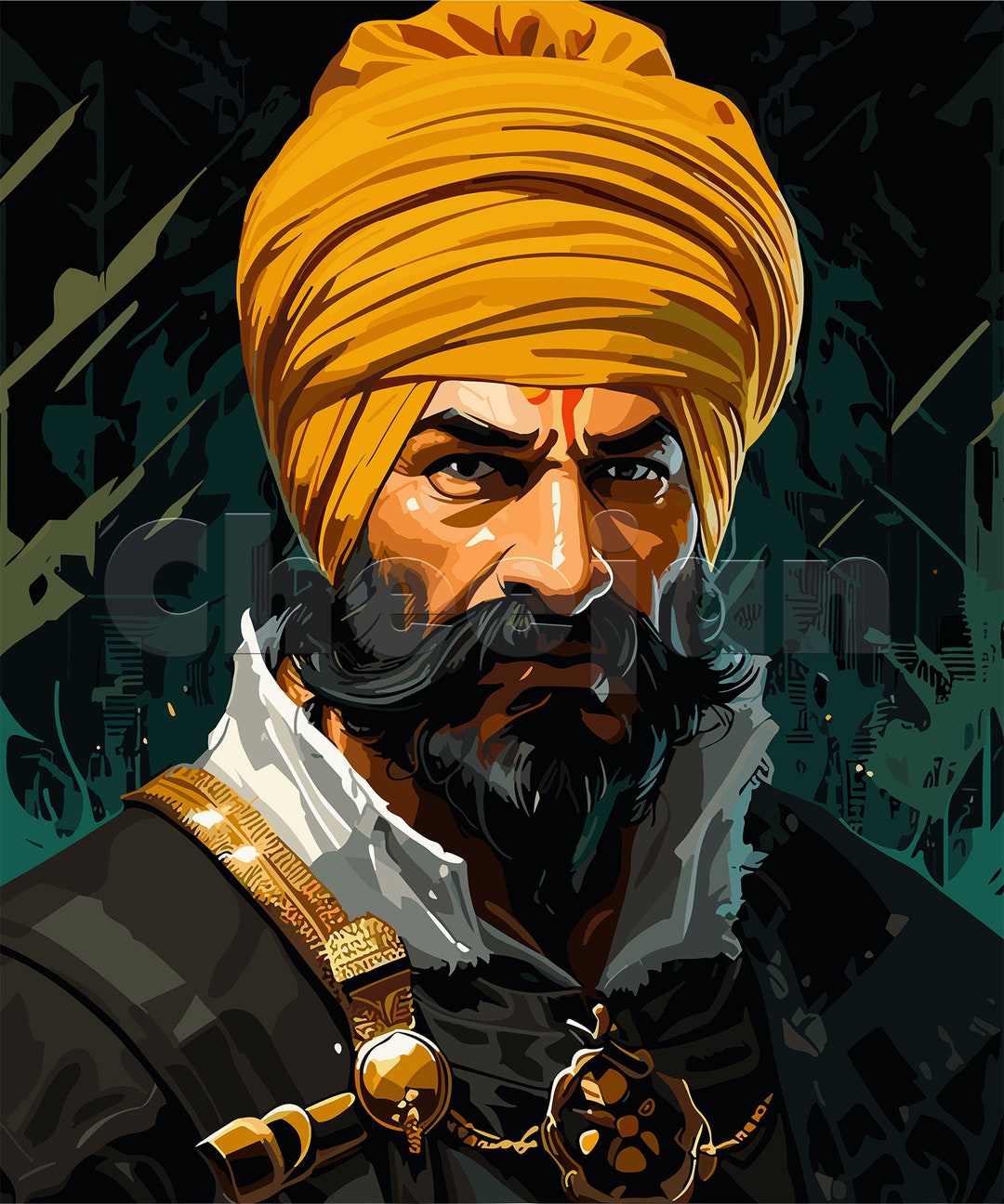 A Sikh Warrior | Vector Art PDF | Sikh Art | Wall Art | Digital Print ...