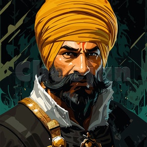 A Sikh Warrior | Vector Art PDF | Sikh Art | Wall Art | Digital Print ...