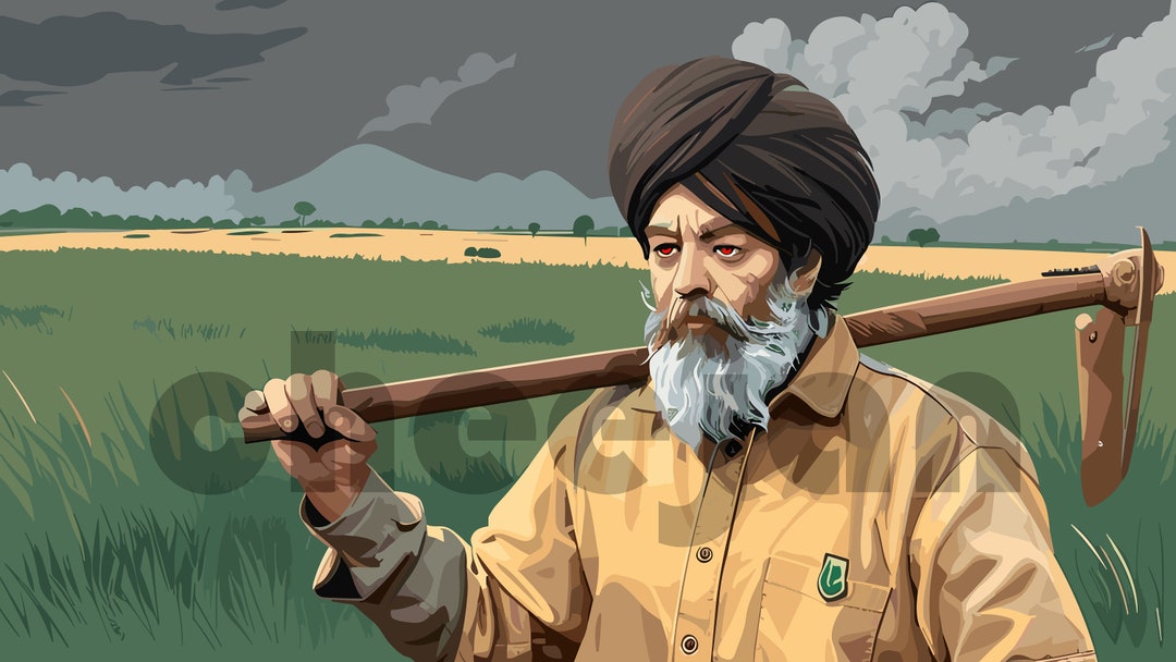 Sikh Farmer | Kisaan | Vector Art | Wall Art | Sikh Wall Art | Digital ...
