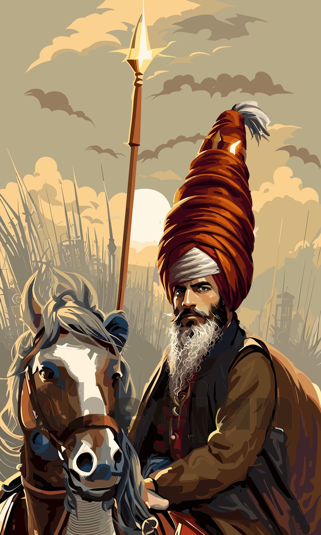 Sikh Warrior | Wall Art | Digital PDF | Vector File | HD Photo ...