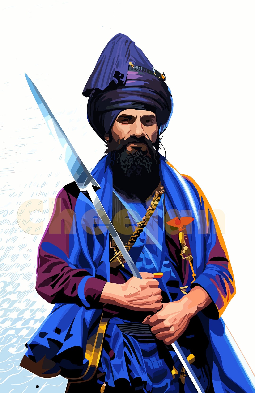 Sikh Khalsa Warrior | Wall Art | Digital PDF | Vector File | HD Photo ...