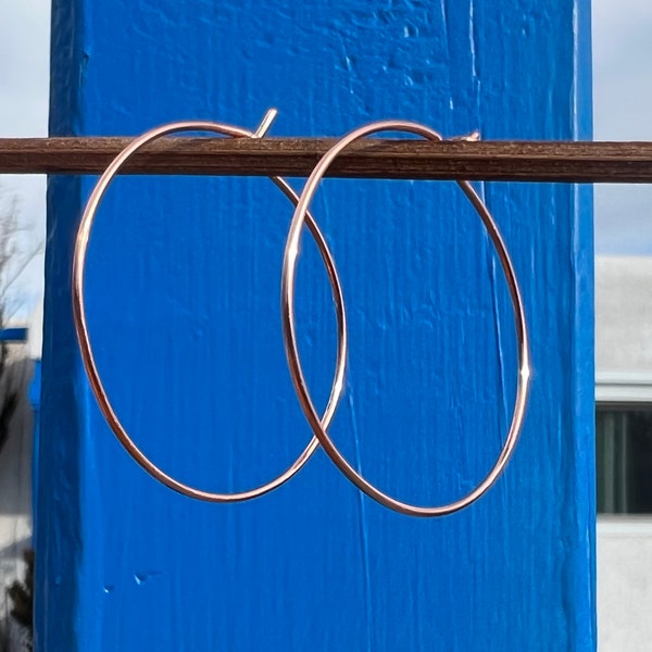 Copper Hoop Earrings - Etsy