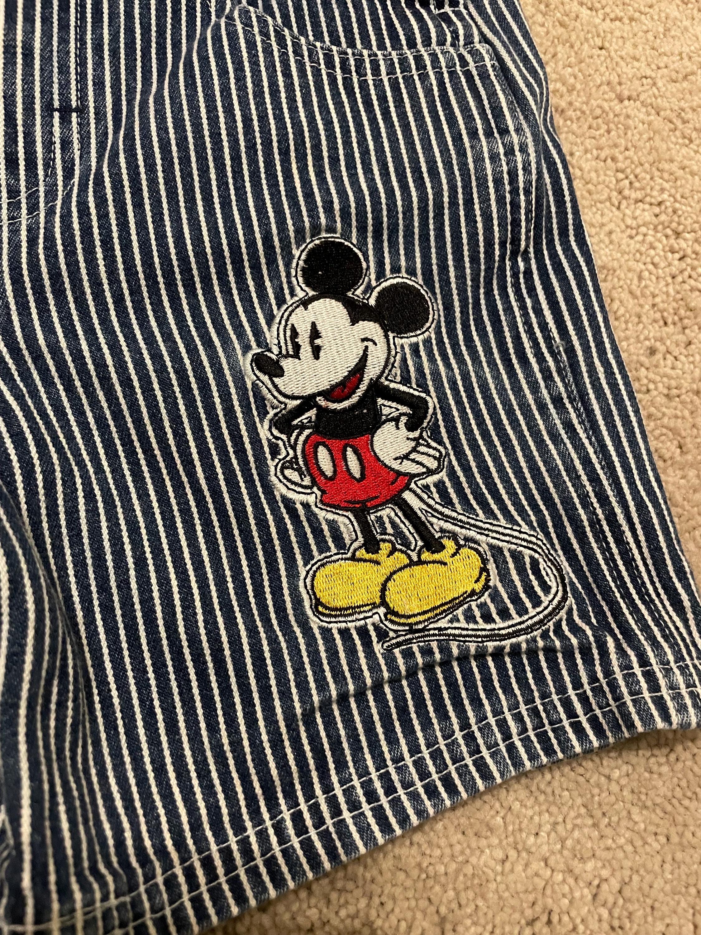 Disney Mickey Denim Hickory Stripe Overalls // 3T - Etsy