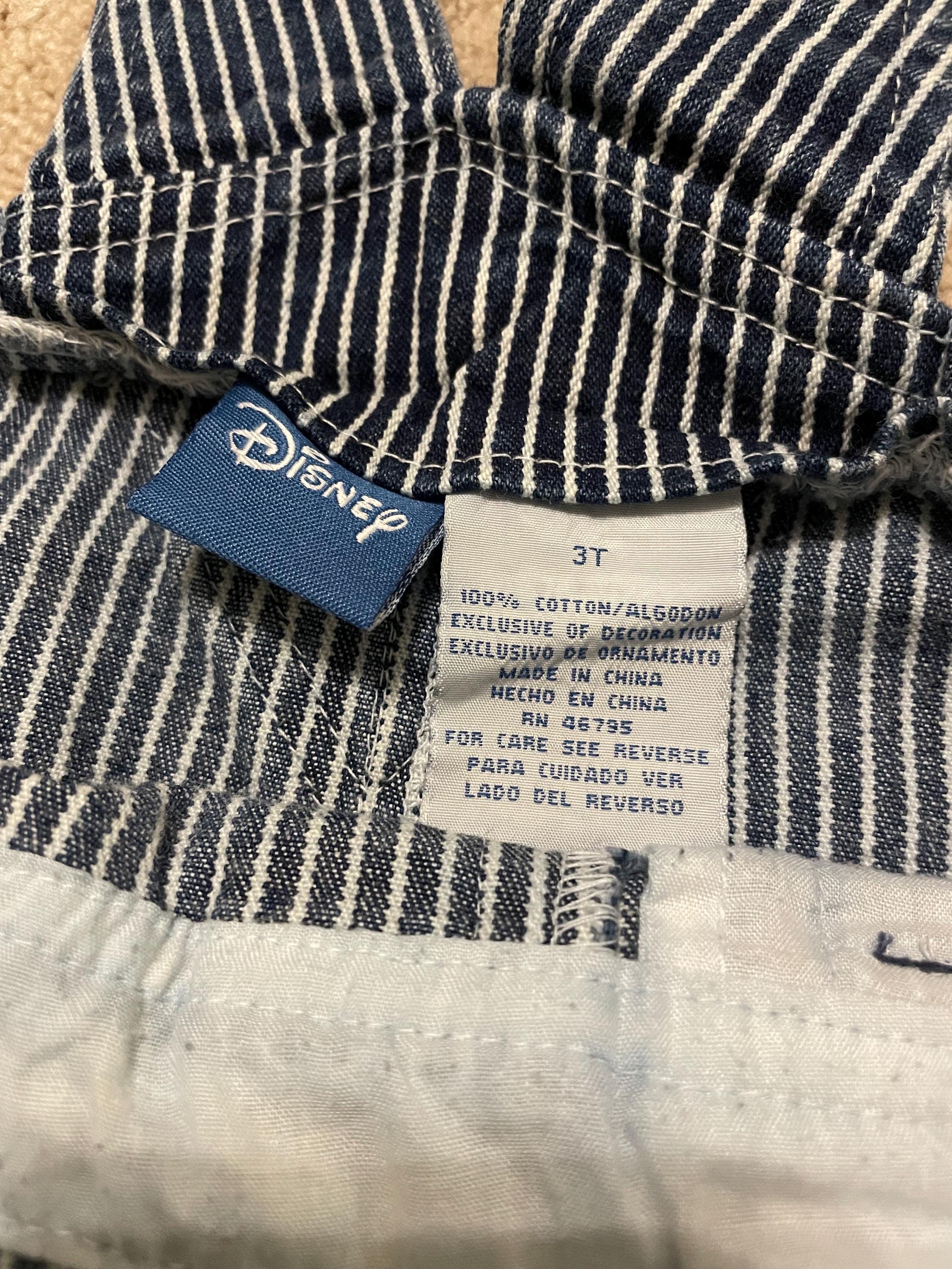 Disney Mickey Denim Hickory Stripe Overalls // 3T - Etsy