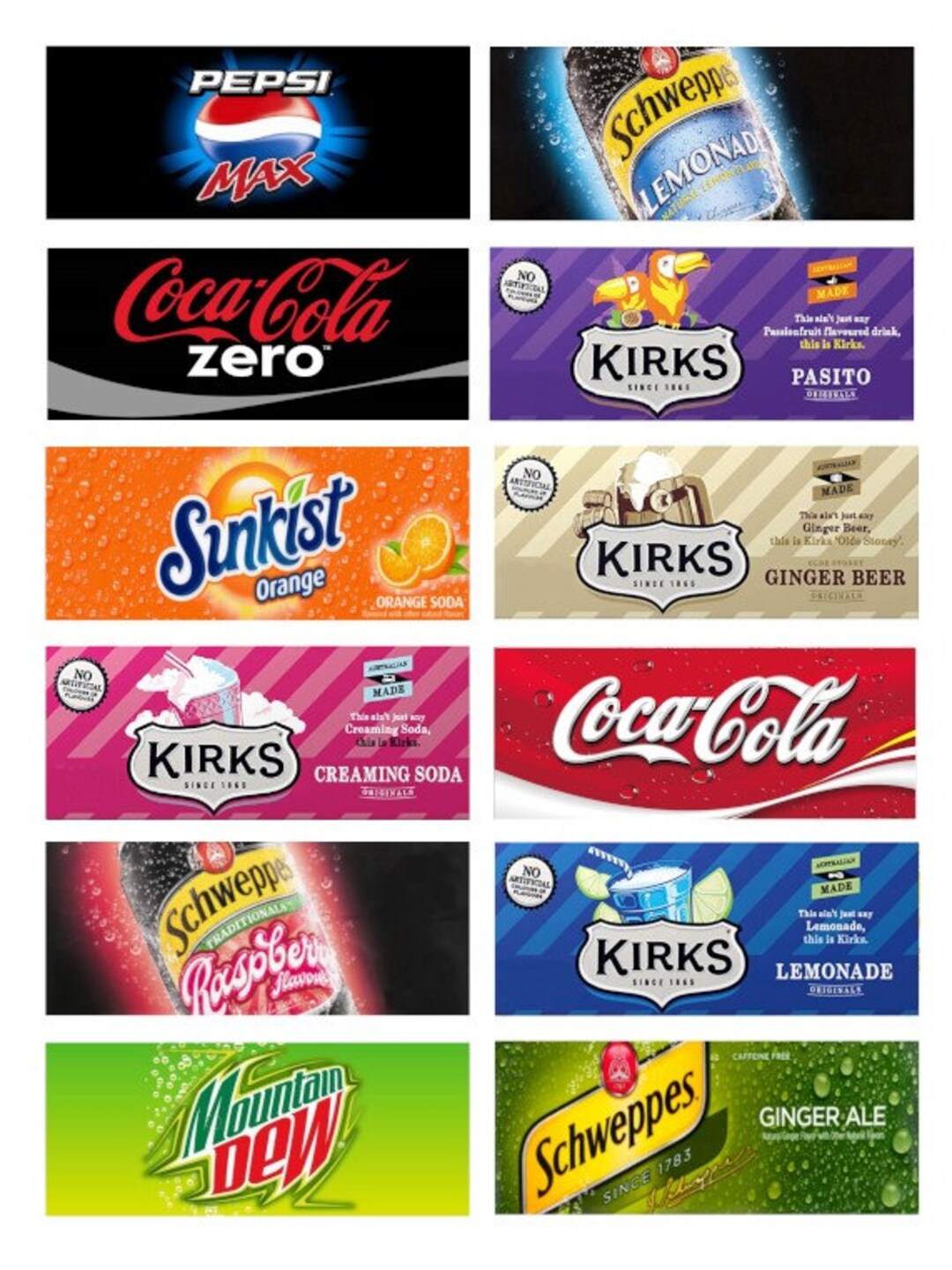 PDF Kirks, Schweppes, and Other Soda Labels for Vending Machine - Etsy