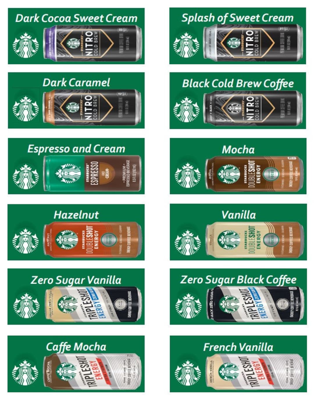 PDF Coffee Drinks Vending Machine Labels - Etsy