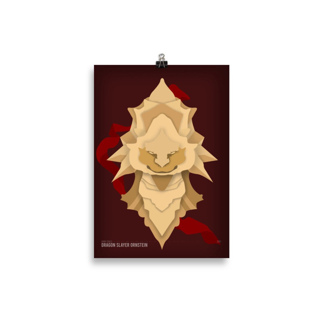Dragon Slayer Ornstein Helmet -minimalist, Dark Souls Poster, Gaming ...