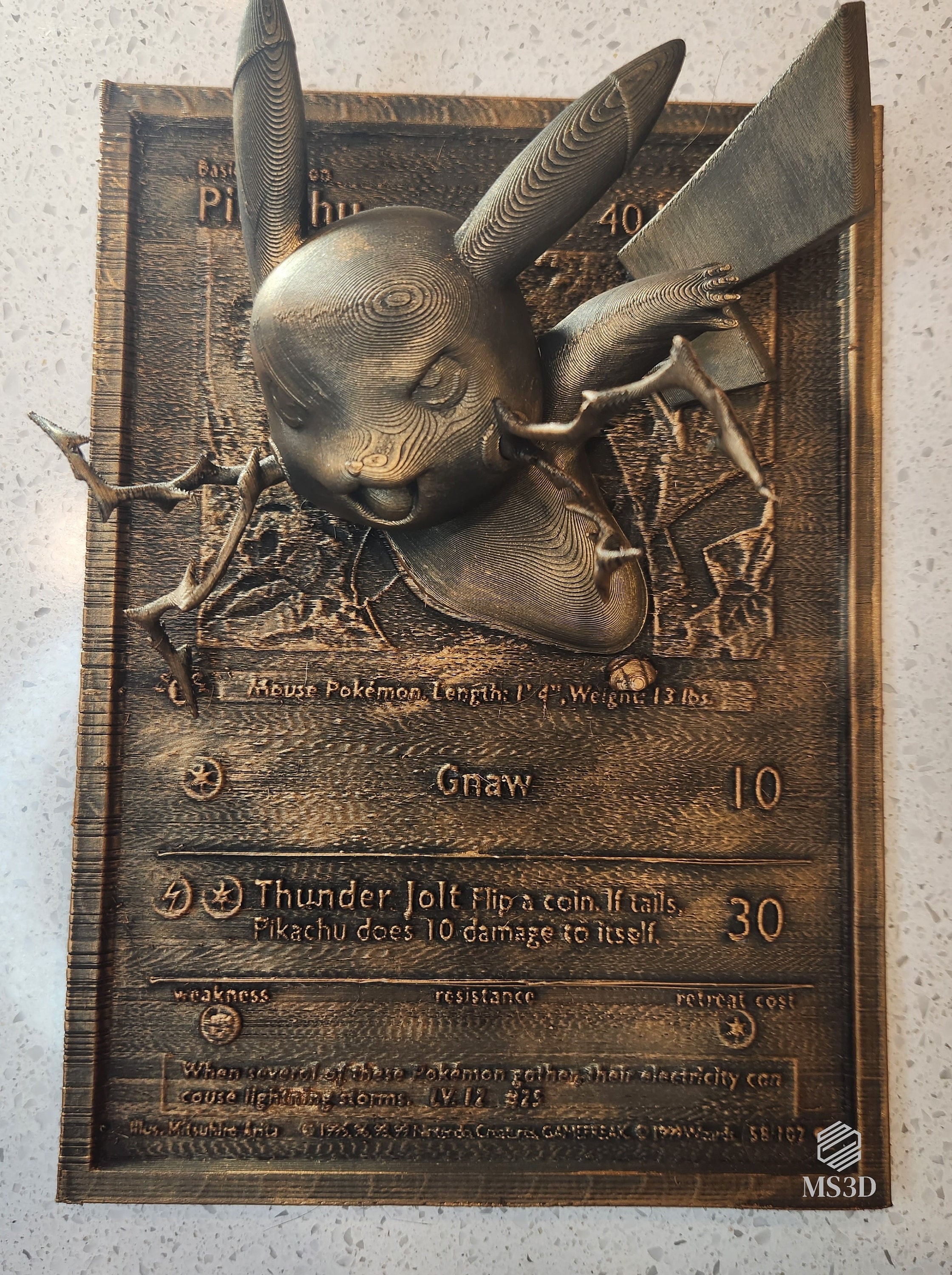 STL Pikachu Pokémon Card 4D Wall Art. - Etsy