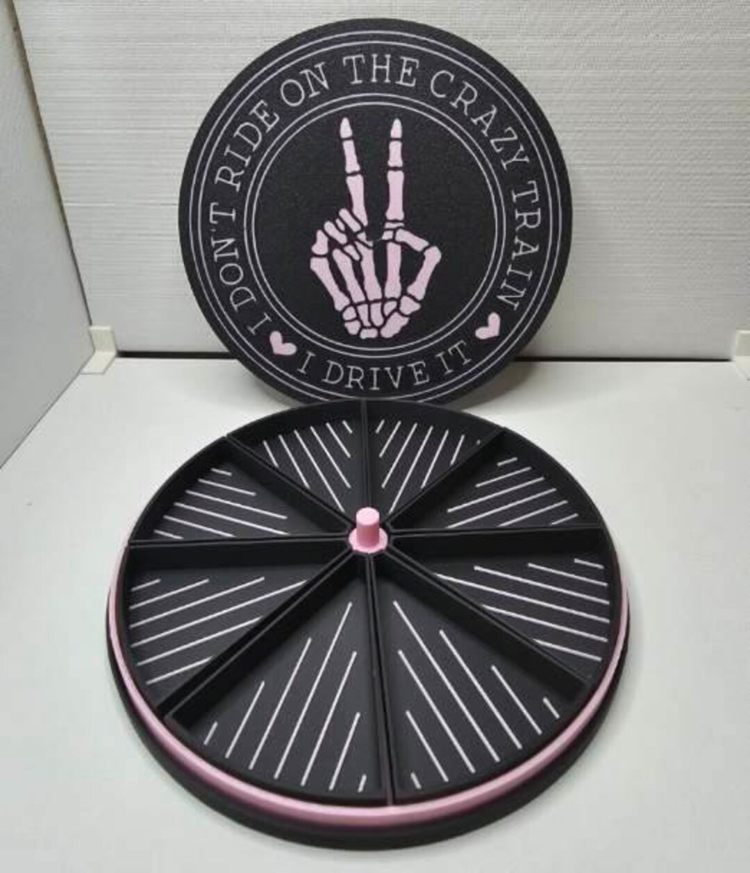 Spinnable 3D Printed Crazy Train Print Rhinestone Tray W/multiple ...