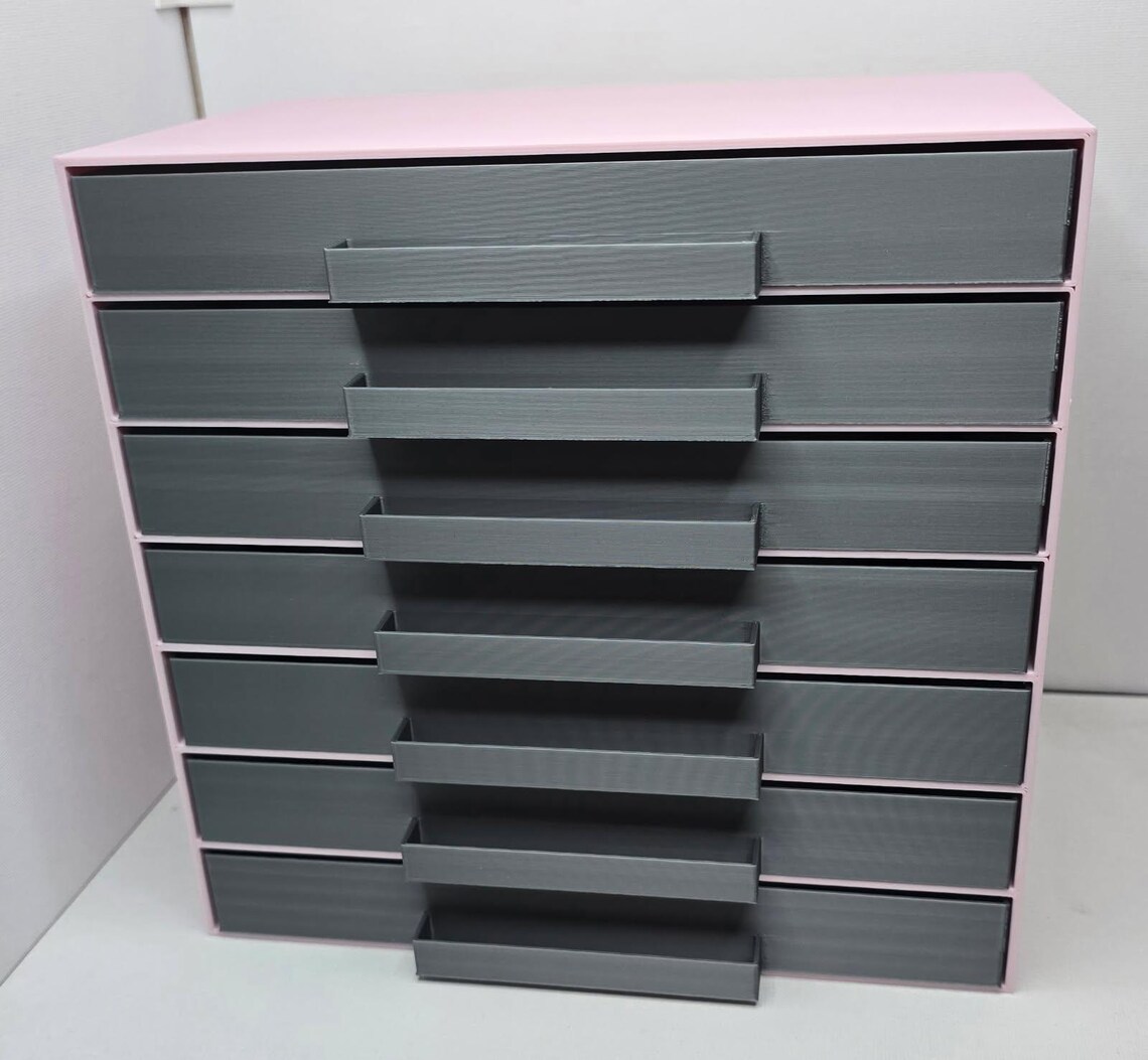 3D Printed Craft Organizer: 7-drawer PLA Storage for Beads, Rhinestones ...