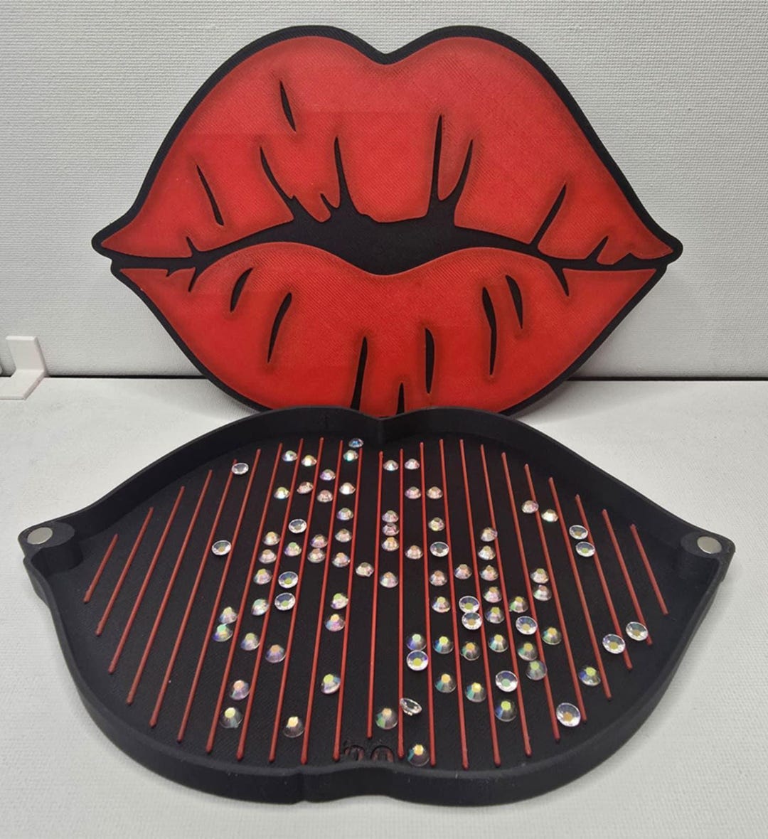 3D Printed Lips Bling Box – Magnetic Rhinestone Tray - Etsy