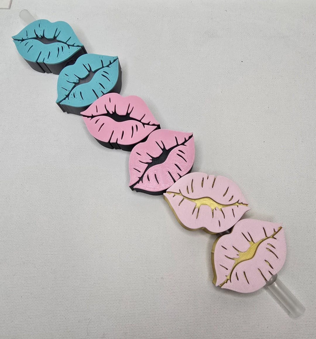 Three Pack Custom 3D Printed Straw Toppers | Fun Shapes & Vibrant ...