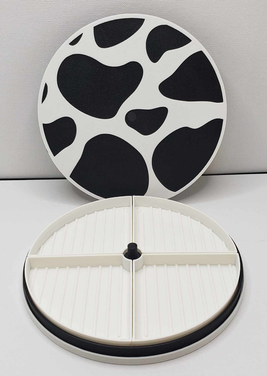 Spinnable 3D Printed Cow Print Rhinestone Tray W/multiple Compartments ...