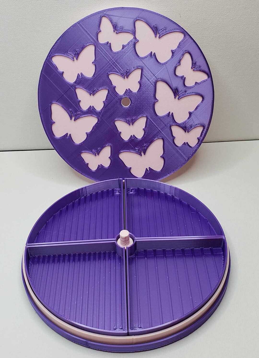 Spinnable 3D Printed Butterfly Print Rhinestone Tray W/multiple ...