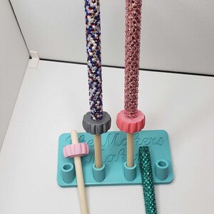 3D Printed Rhinestone Spinnable Bling Pen Stand W/ Extra Dowels- Pen ...