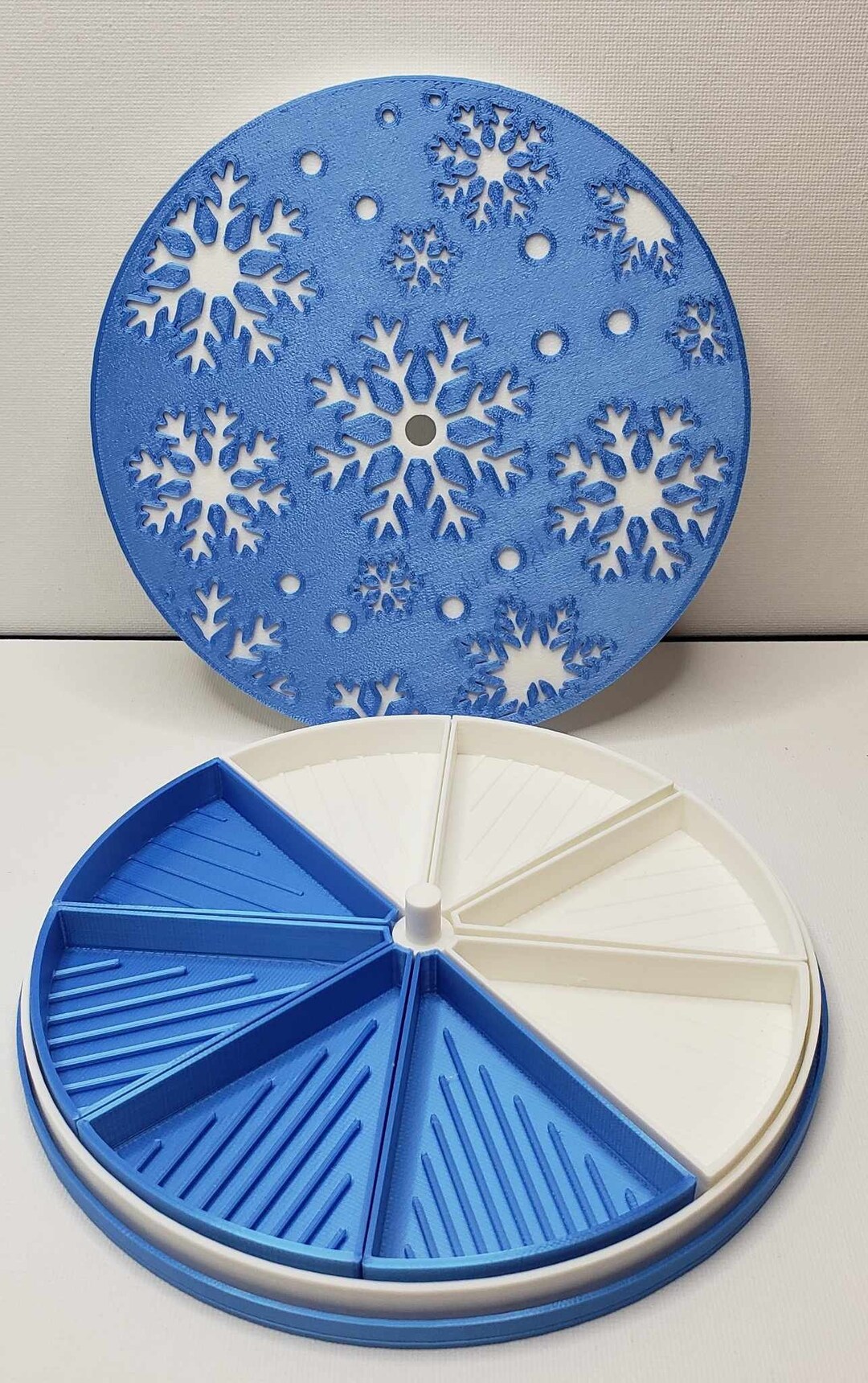 Spinnable 3D Printed Snowflake Print Rhinestone Tray W/multiple ...
