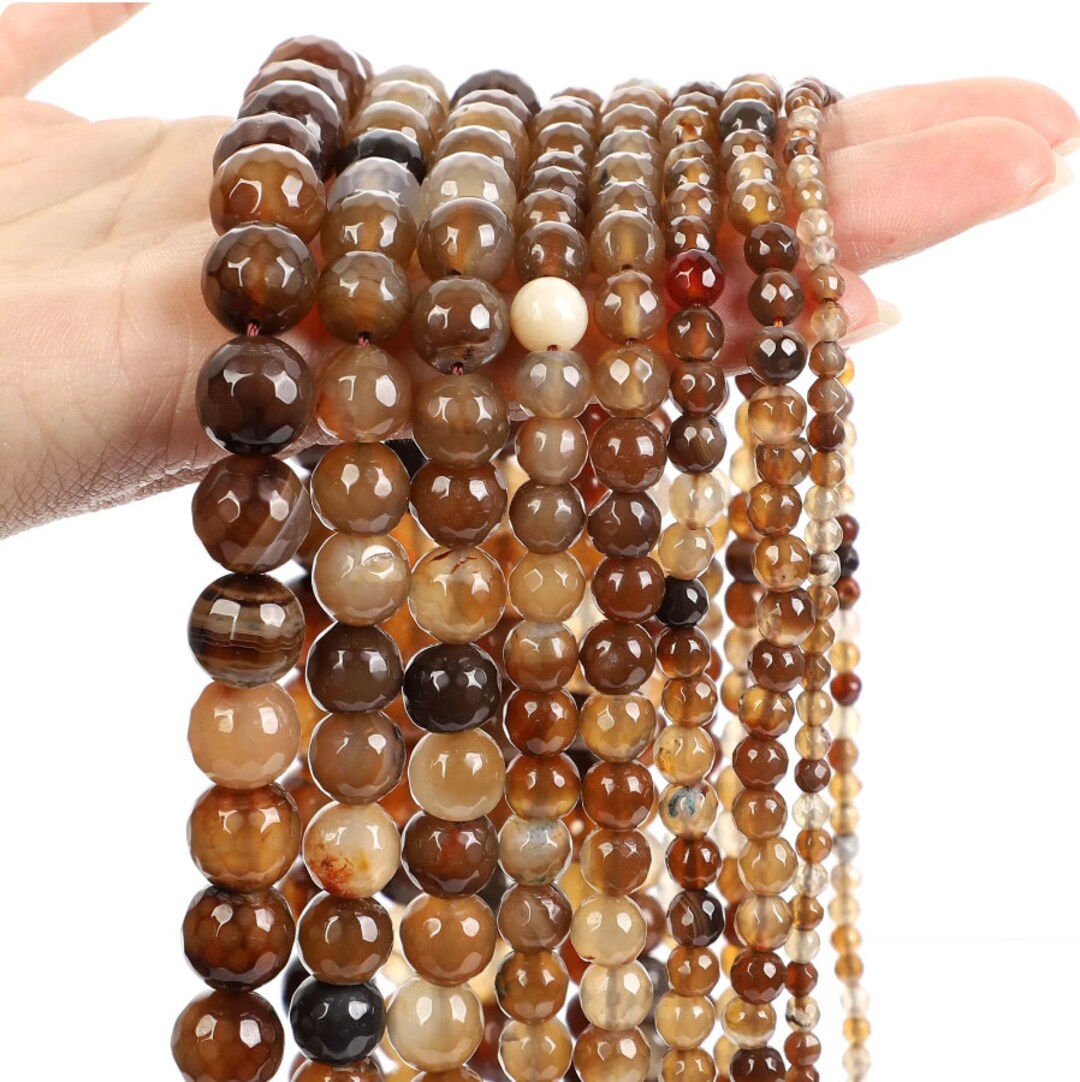 Coffee Color Onyx Agates Natural Stone Beads" 4mm, 6mm, 8mm, 10mm, 12mm ...
