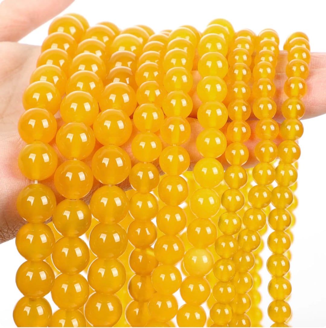 Round Yellow Agates Onyx Natural Stone" 4mm, 6mm, 8mm, 10mm, 12mm - Etsy