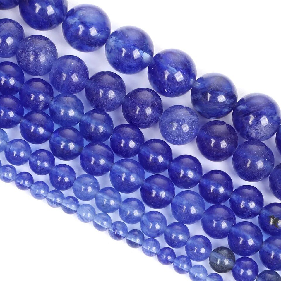 Smooth Blue Quartz Natural Stone Round Bead Strand 4mm 6mm - Etsy