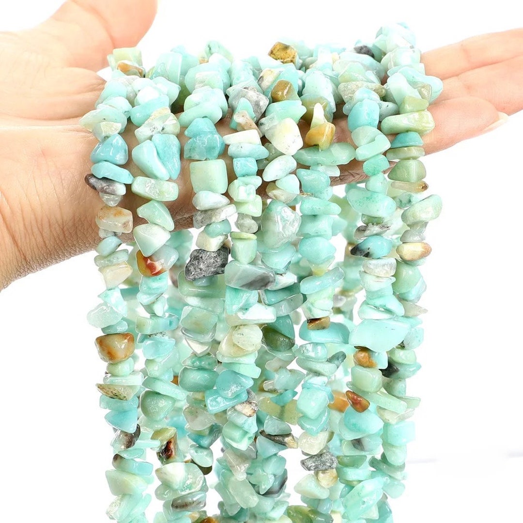 Irregular Freeform Chip Gravel Bead Strand Natural Blue Amazonite 3-5mm ...