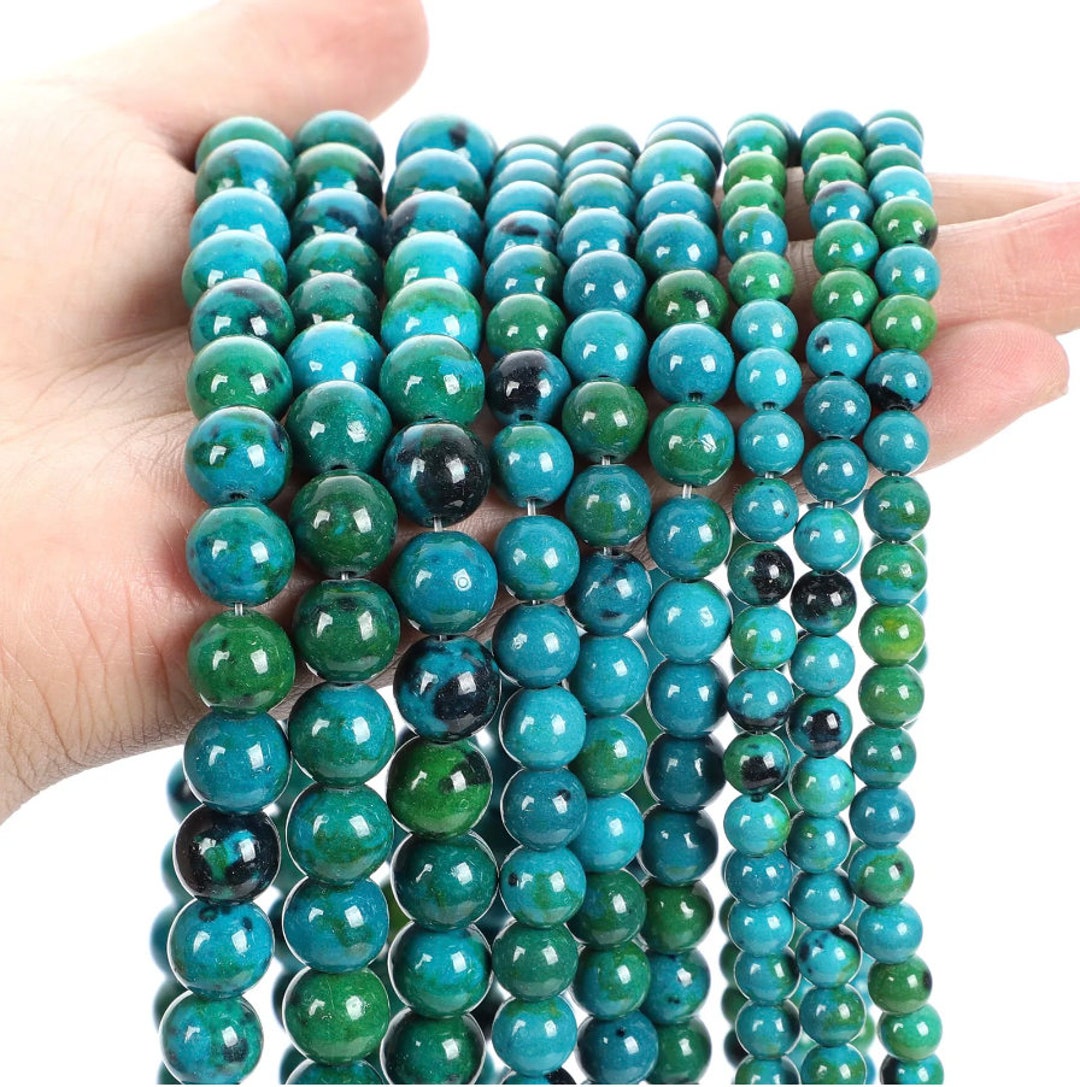 Round Blue Phoenix Stone Natural Stone Beads" 4mm, 6mm, 8mm, 10mm, 12mm ...