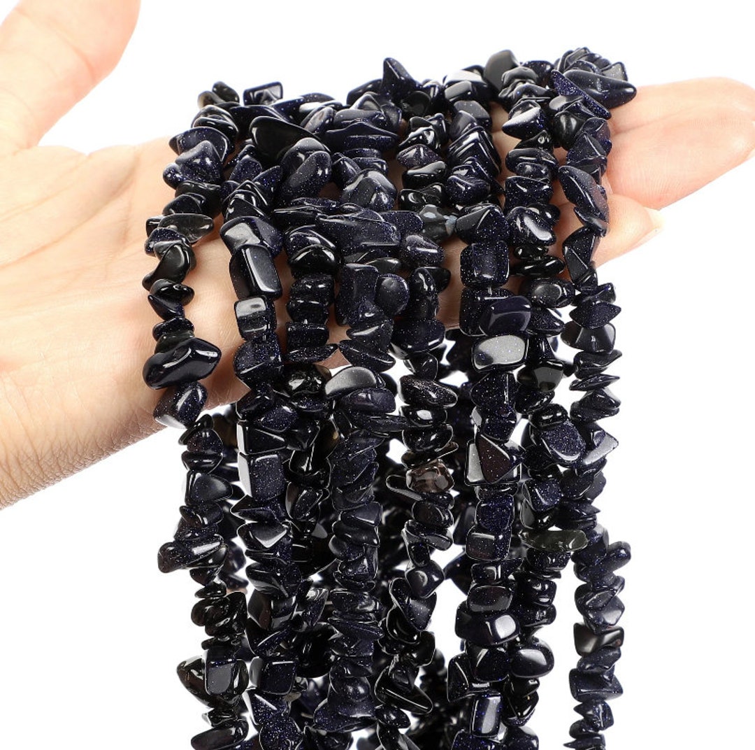 Irregular Freeform Chip Blue Sandstone Gravel Loose Bead Strand - 3mm ...