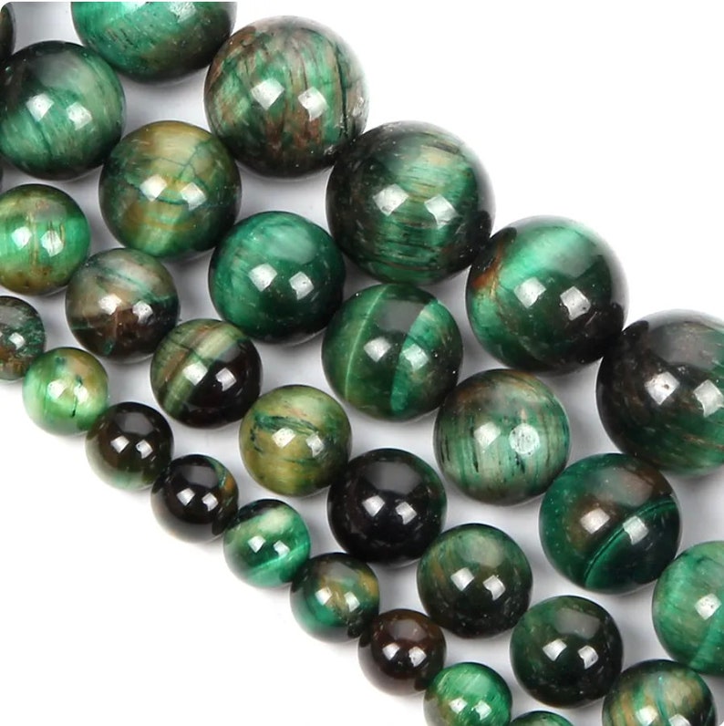 Round Natural Green Tiger Eye Stone Beads" 6mm, 8mm, 10mm, 12mm. - Etsy