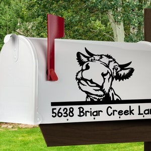 Custom Farm Animal Mailbox Decal/cow Decal/address Mailbox Decal/number ...
