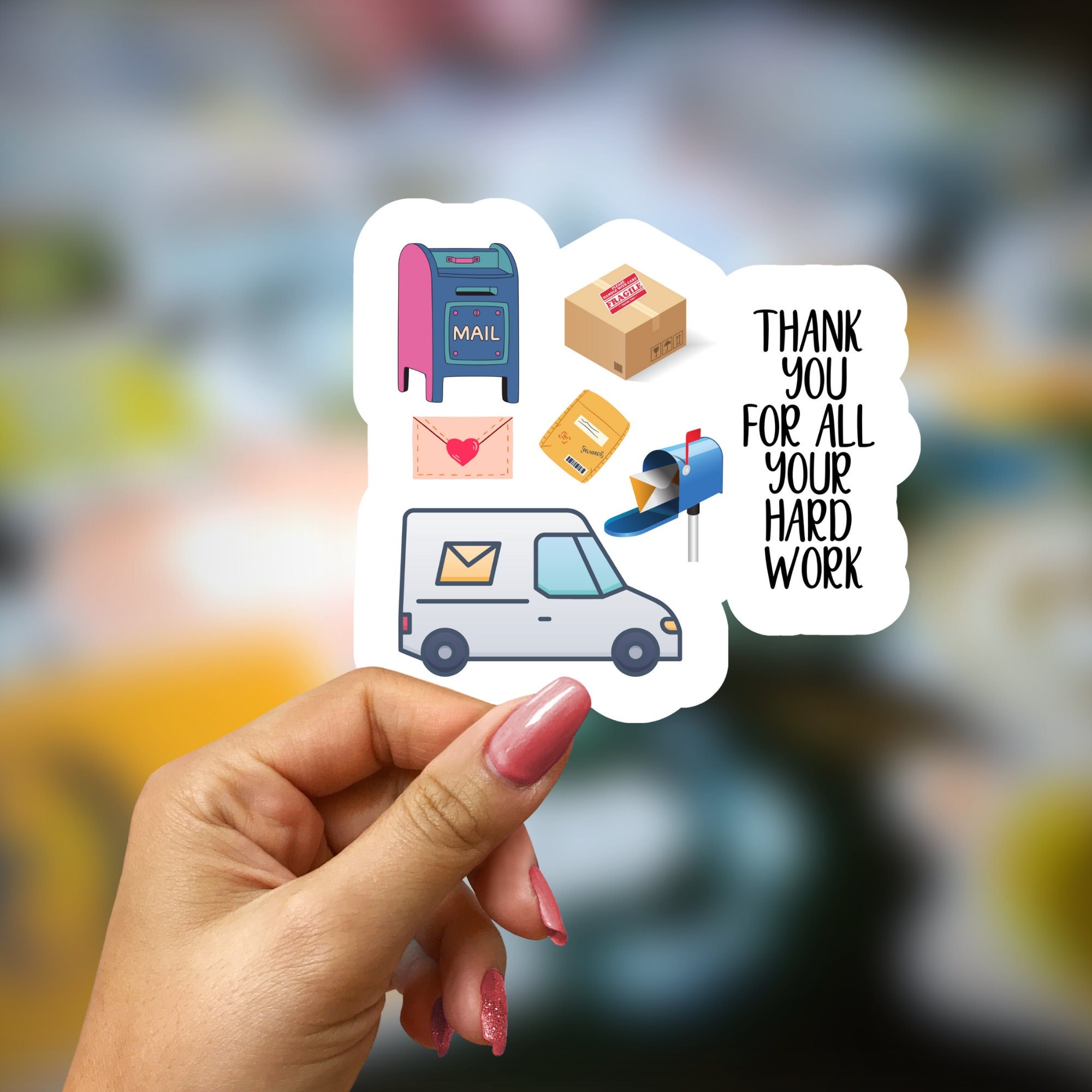 Postal Worker Thank You Mailbox Sticker/mailbox Decal/front - Etsy