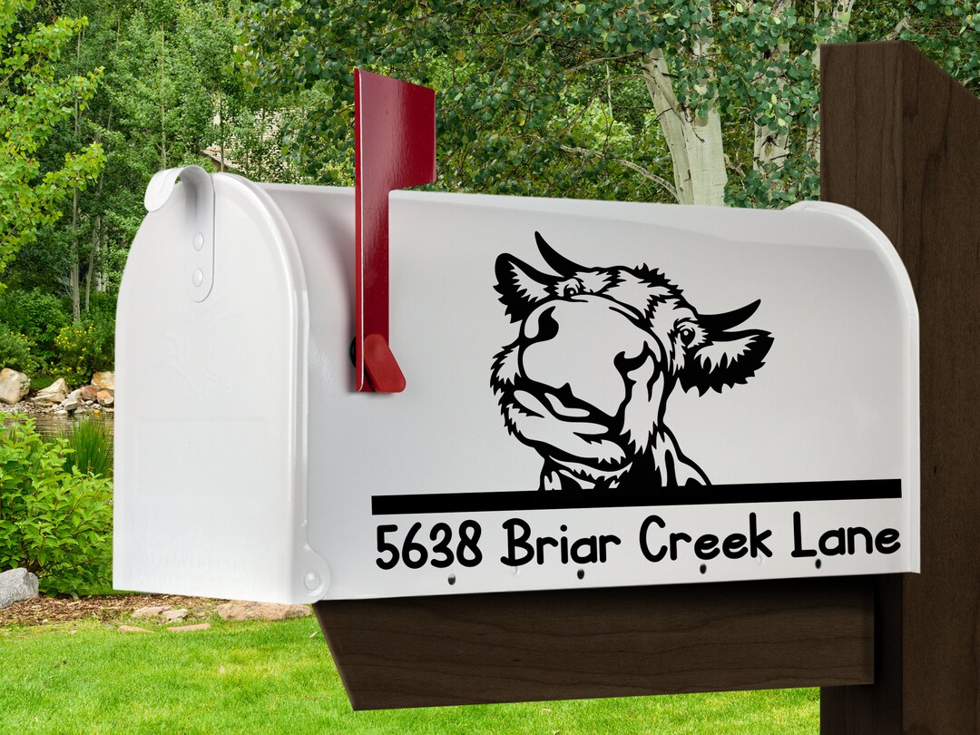 Custom Farm Animal Mailbox Decal/cow Decal/address Mailbox Decal/number ...