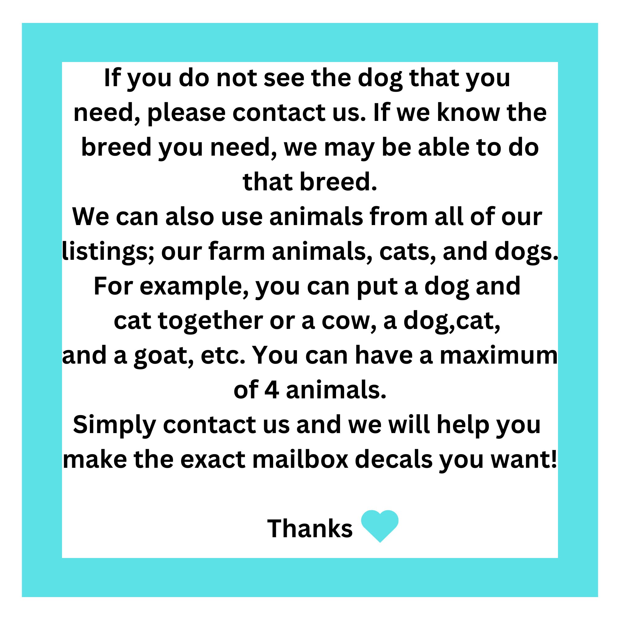 Custom Dog Mailbox Decal/purebred Dog Mailbox Decal/custom Premium ...