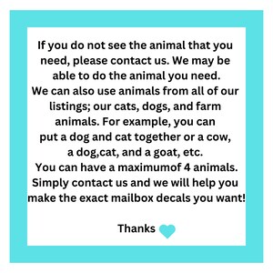 Custom Farm Animal Mailbox Decal/cow Decal/address Mailbox Decal/number ...