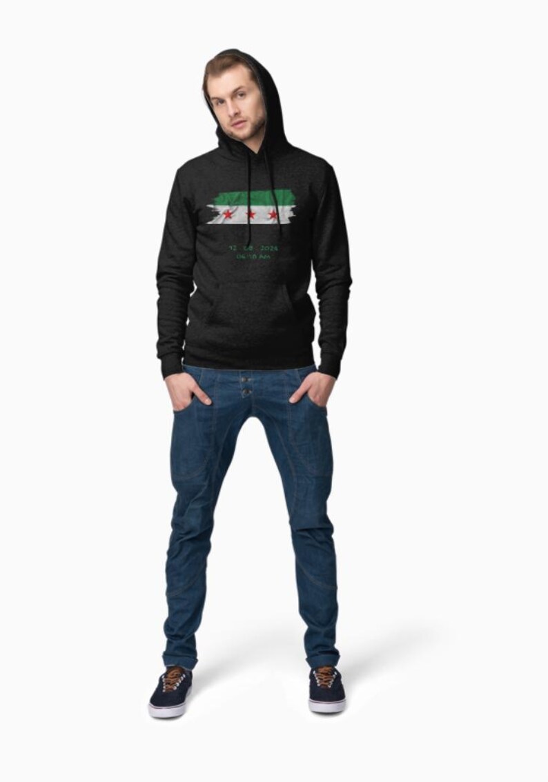 Syria Flag Hoodie, Free Syrian Arabic Map Sweatshirt, Unisex Heavy ...