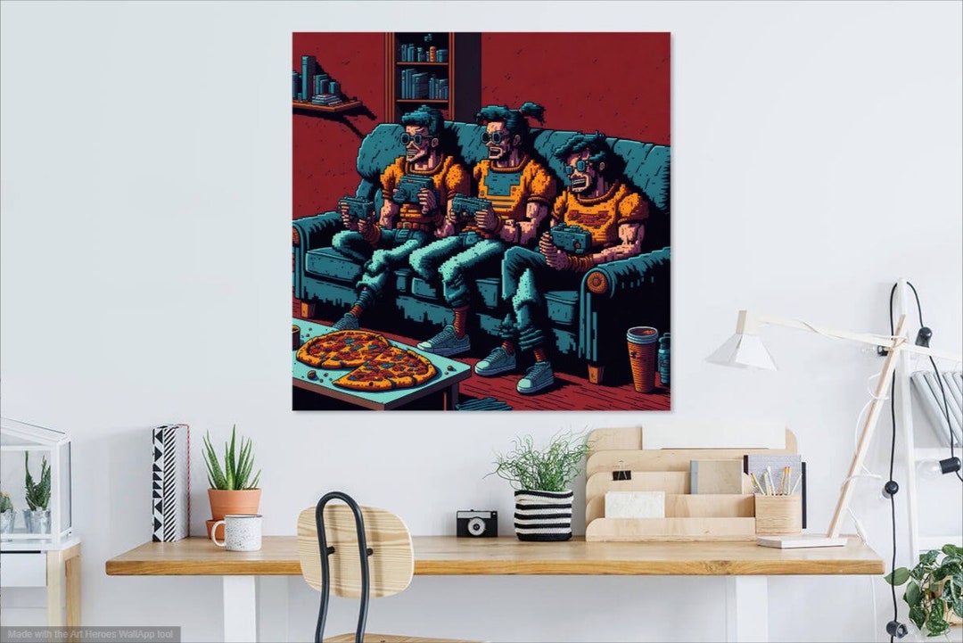8bit Gamer Friends Digital Wall Art - Etsy