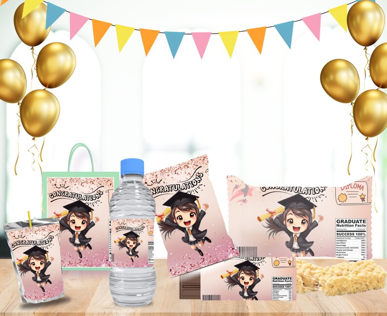 Graduation Chip Bag Template, Graduation Party Favors, Personalized ...