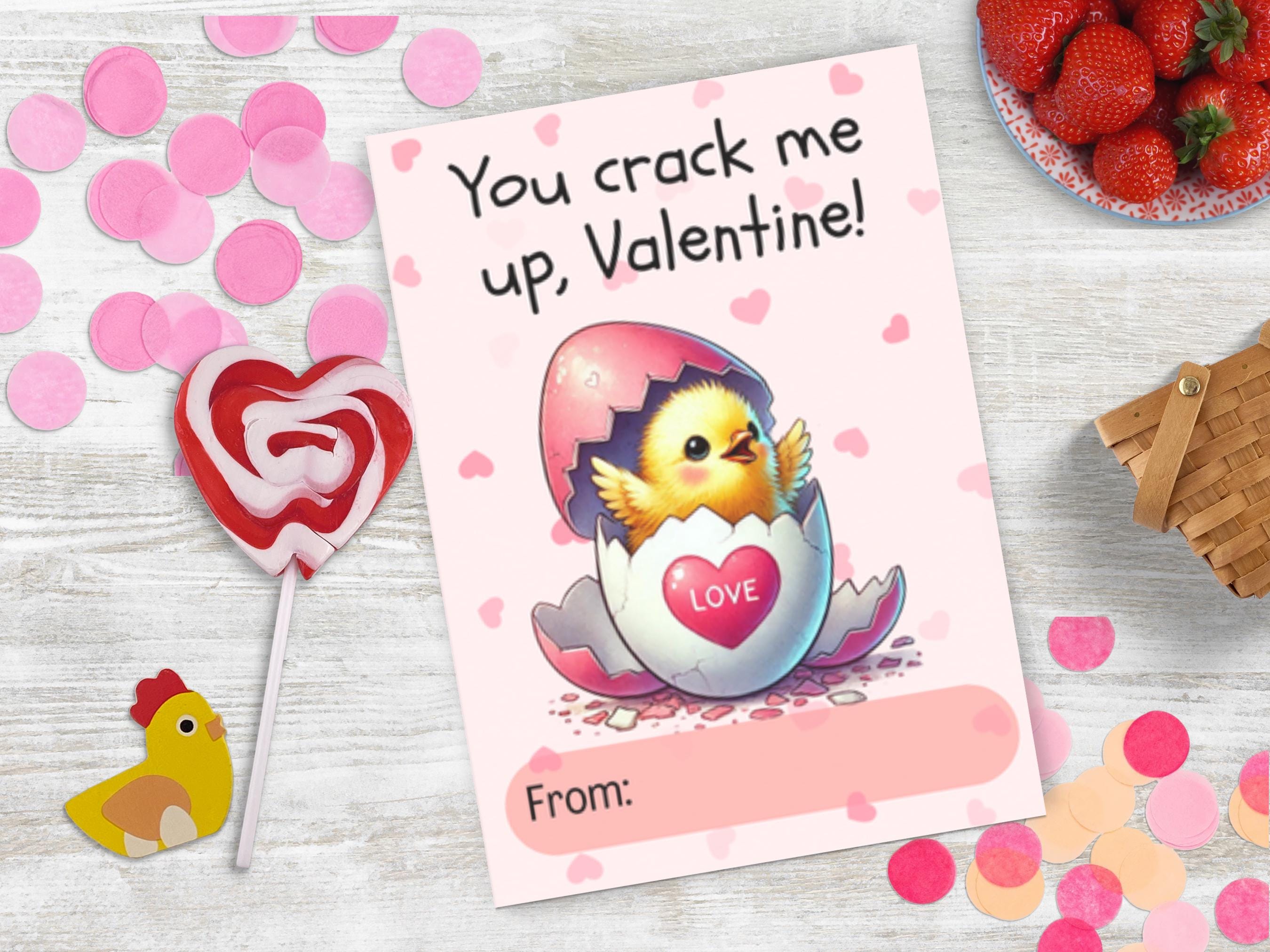 Printable Chicken Valentine's Cards, Chicken Baby Chick Valentine Cards ...