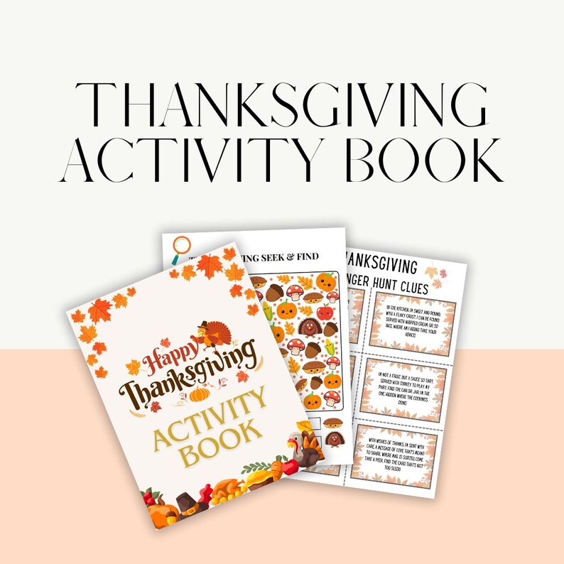 Thanksgiving Kids Activity Pages, Set of Sixteen Activity Sheets for ...