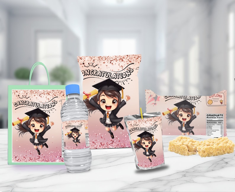 Graduation Chip Bag Template, Graduation Party Favors, Personalized ...