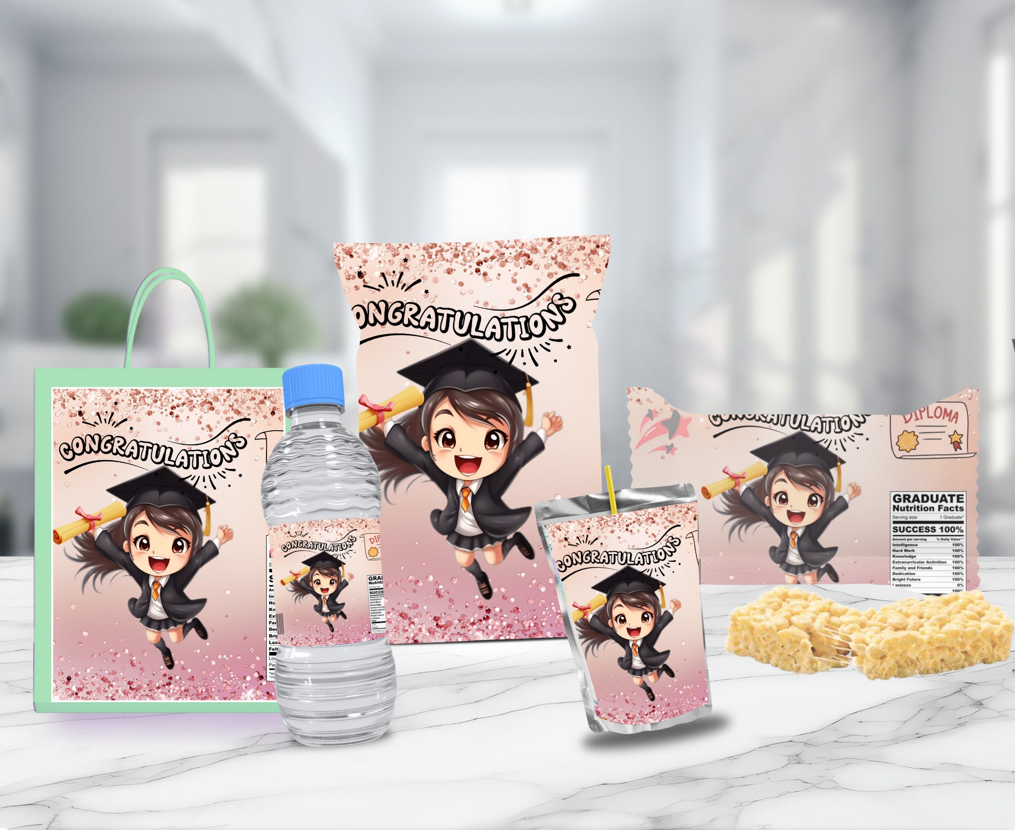 Graduation Chip Bag Template, Graduation Party Favors, Personalized ...