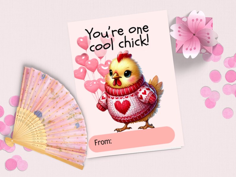 Printable Chicken Valentine's Cards, Chicken Baby Chick Valentine Cards ...