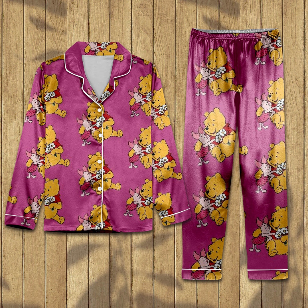 Winnie the Pooh Women Pajamas Set Pooh Bear Christmas Long - Etsy