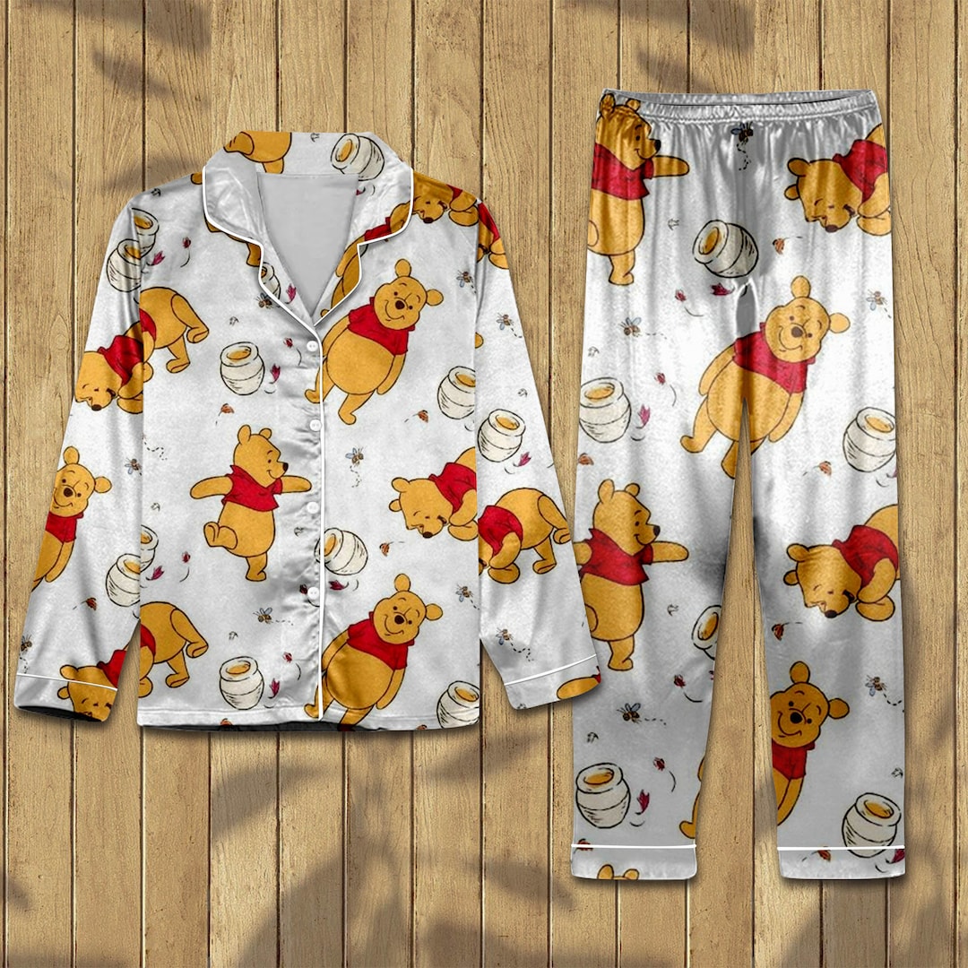 Winnie the Pooh Women Pajamas Set Pooh Bear Christmas Long - Etsy